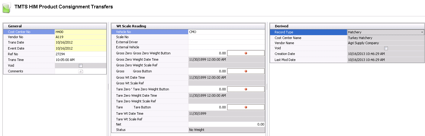 Consignment Transfers