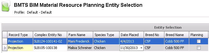 Entity Selection